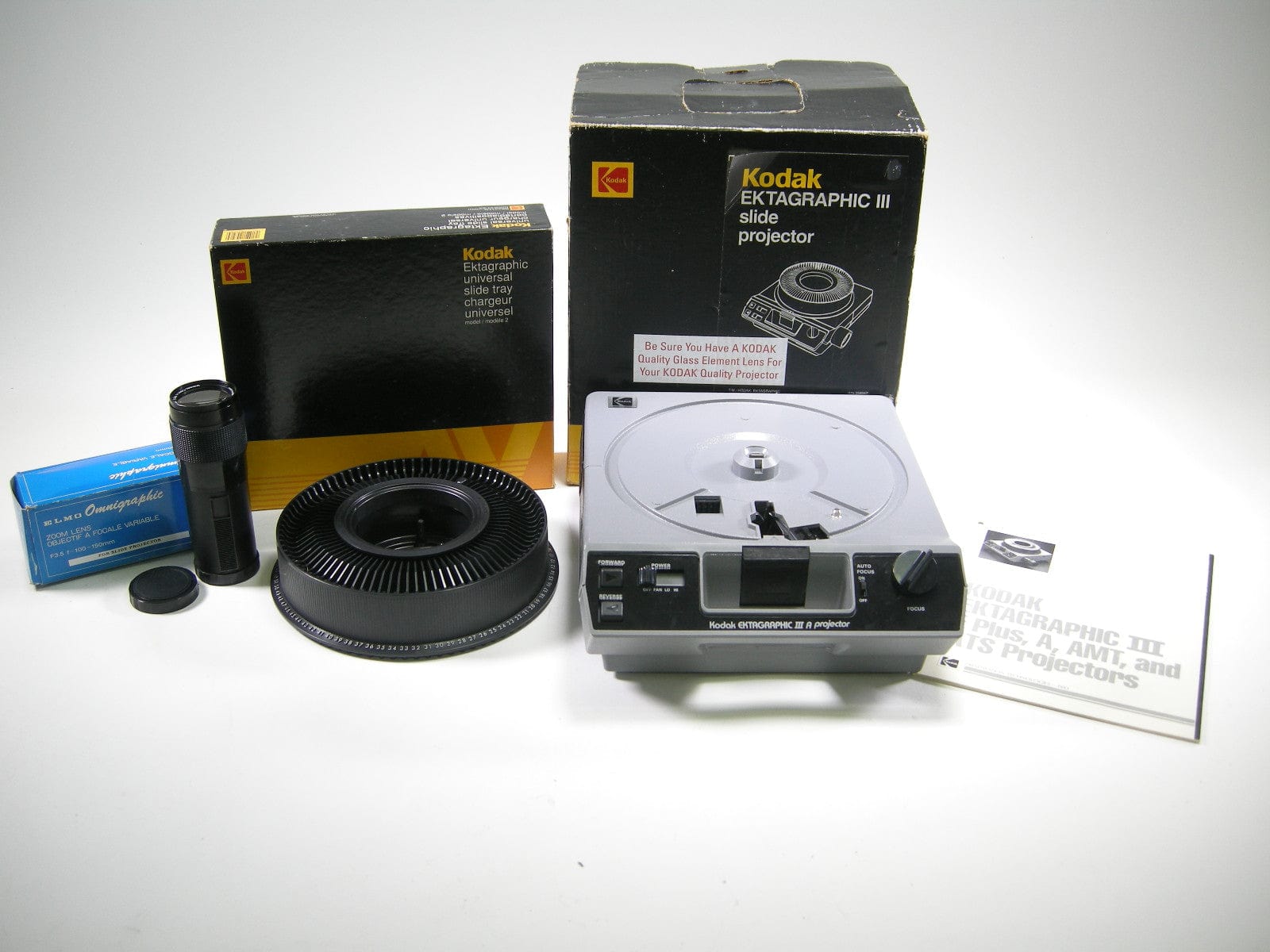 Kodak Ektagraphic III Slide Projector w/ Slide tray and lens – Camera ...