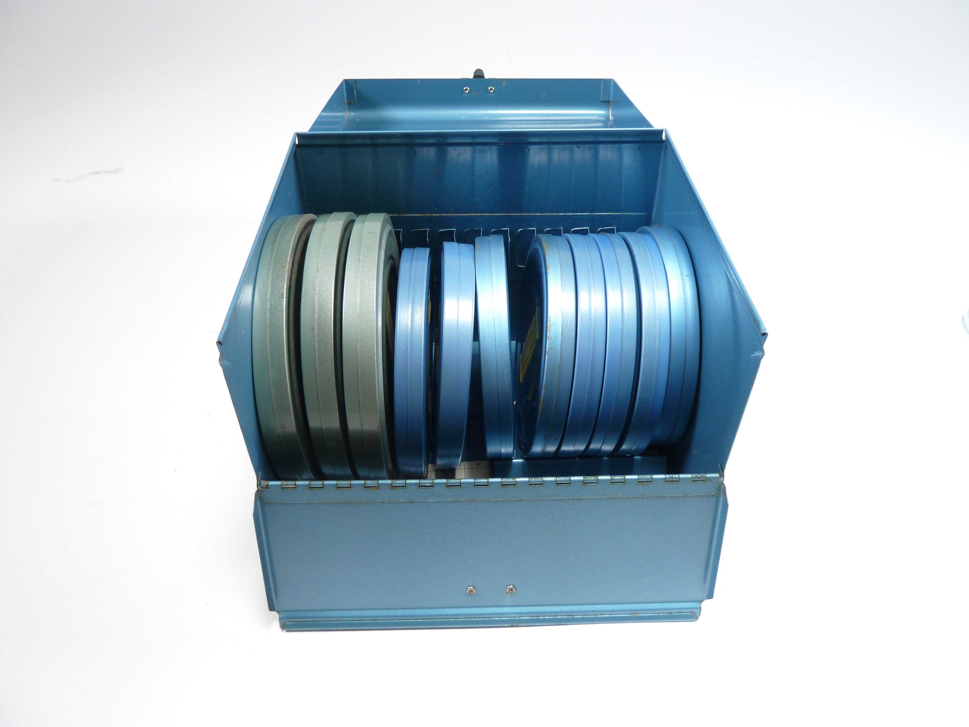 Logan Deluxe Movie Reel Storage Box w/ Various 8mm Metal Reels, in EC ...