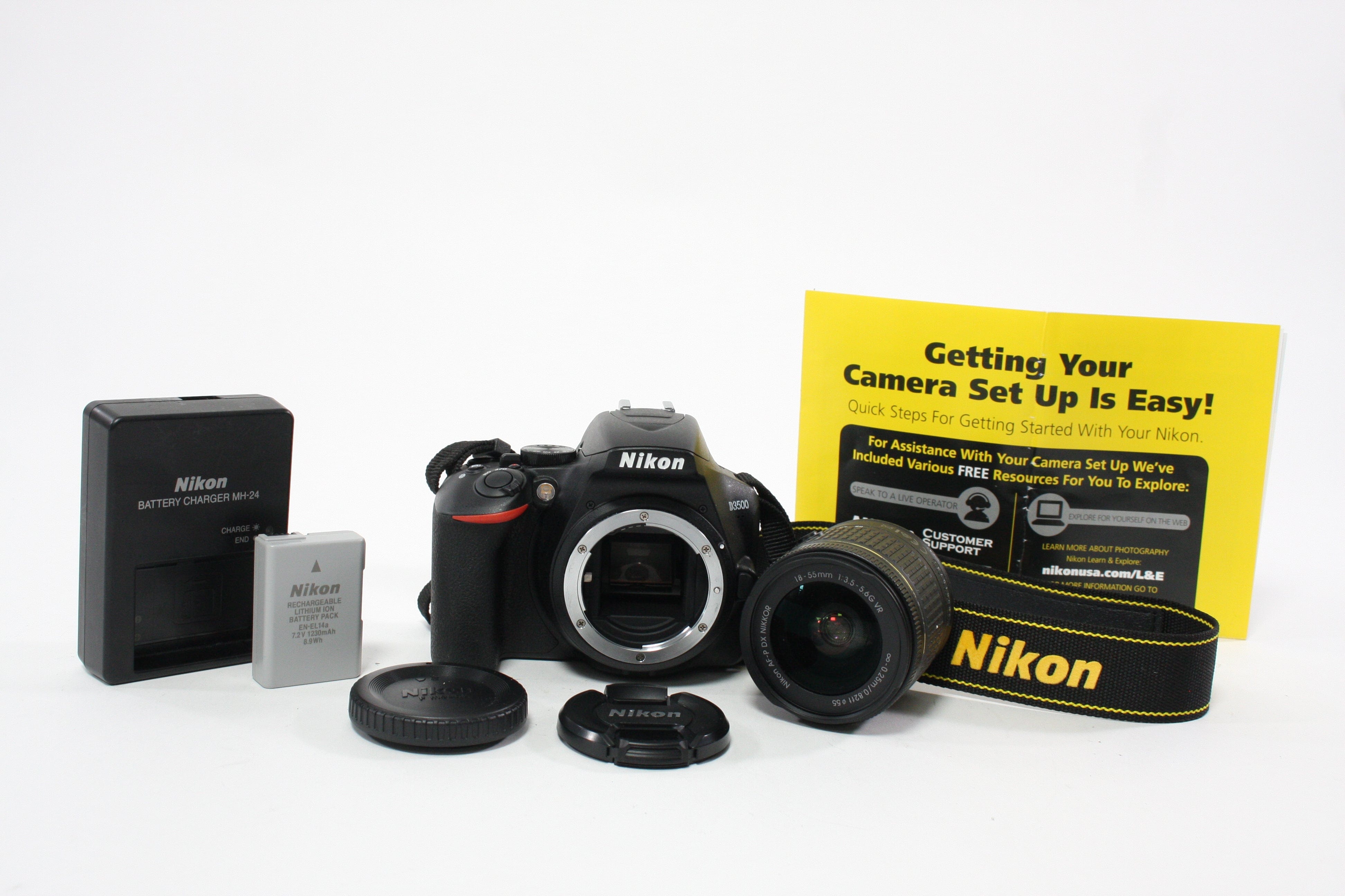 Nikon D3500 DSLR Camera with 18-55mm f/3.5-5.6G VR Lens Shutter Count ...