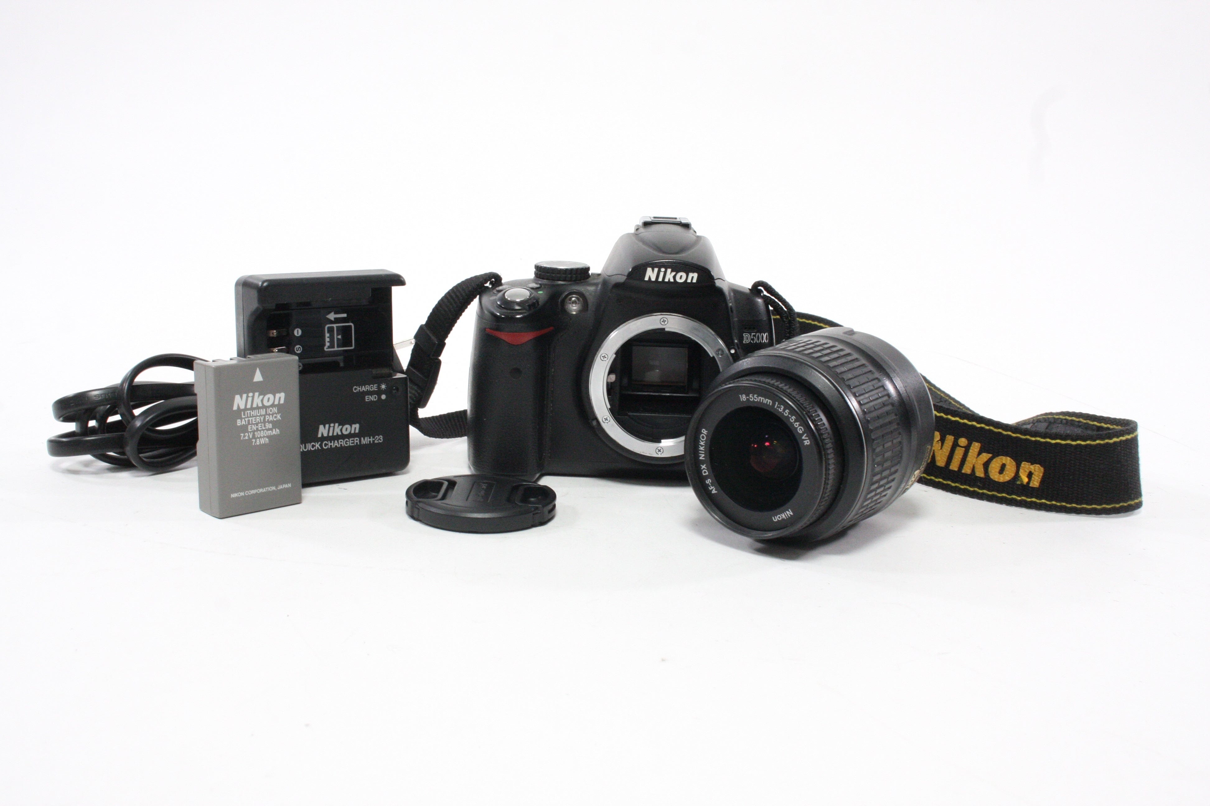 Nikon D5000 DSLR Camera with 18-55 f/3.5-5.6G VR Lens with Shutter Cou ...