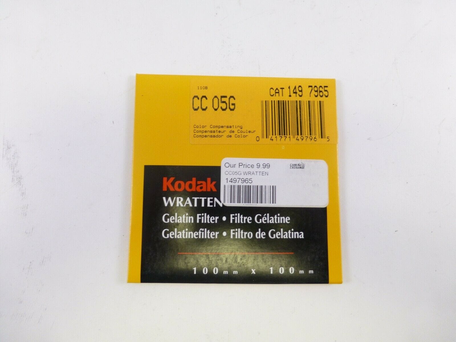 Kodak Wratten CC05G 100mm x 100mm Gelatin Filter - BRAND NEW! – Camera ...