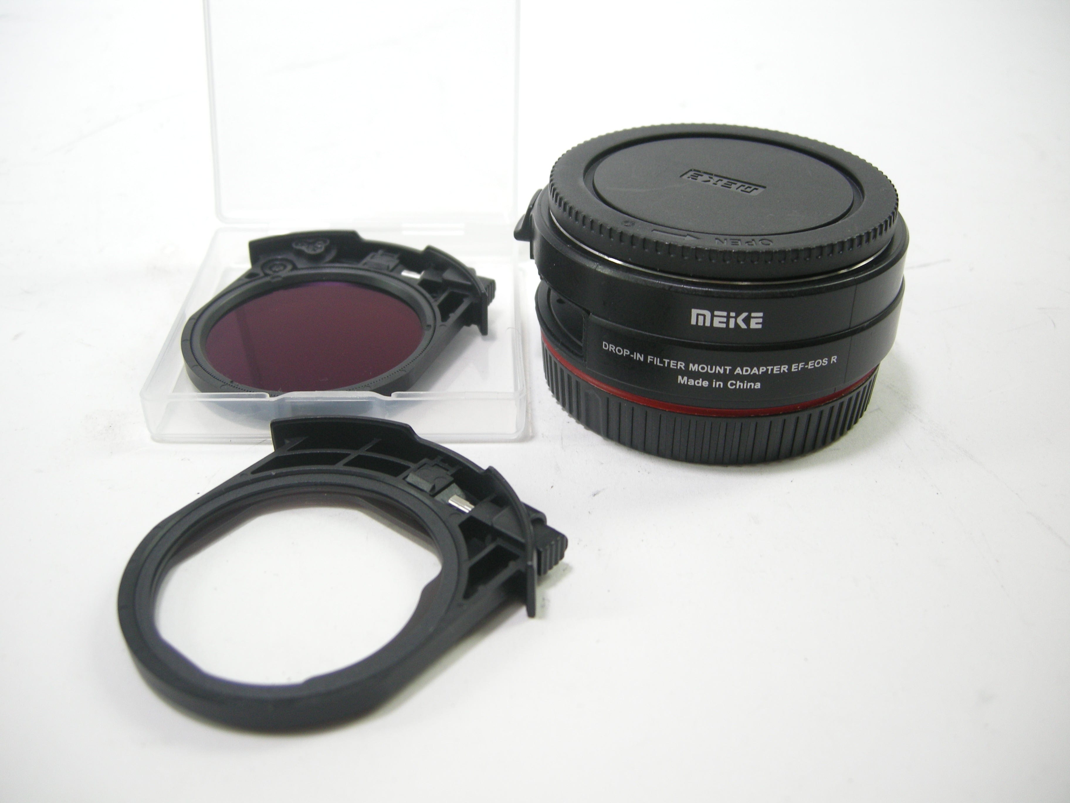 Meike Drop-in Filter Mt. Adapter for EF-RF Mt. w/ Variable ND Drop-in ...