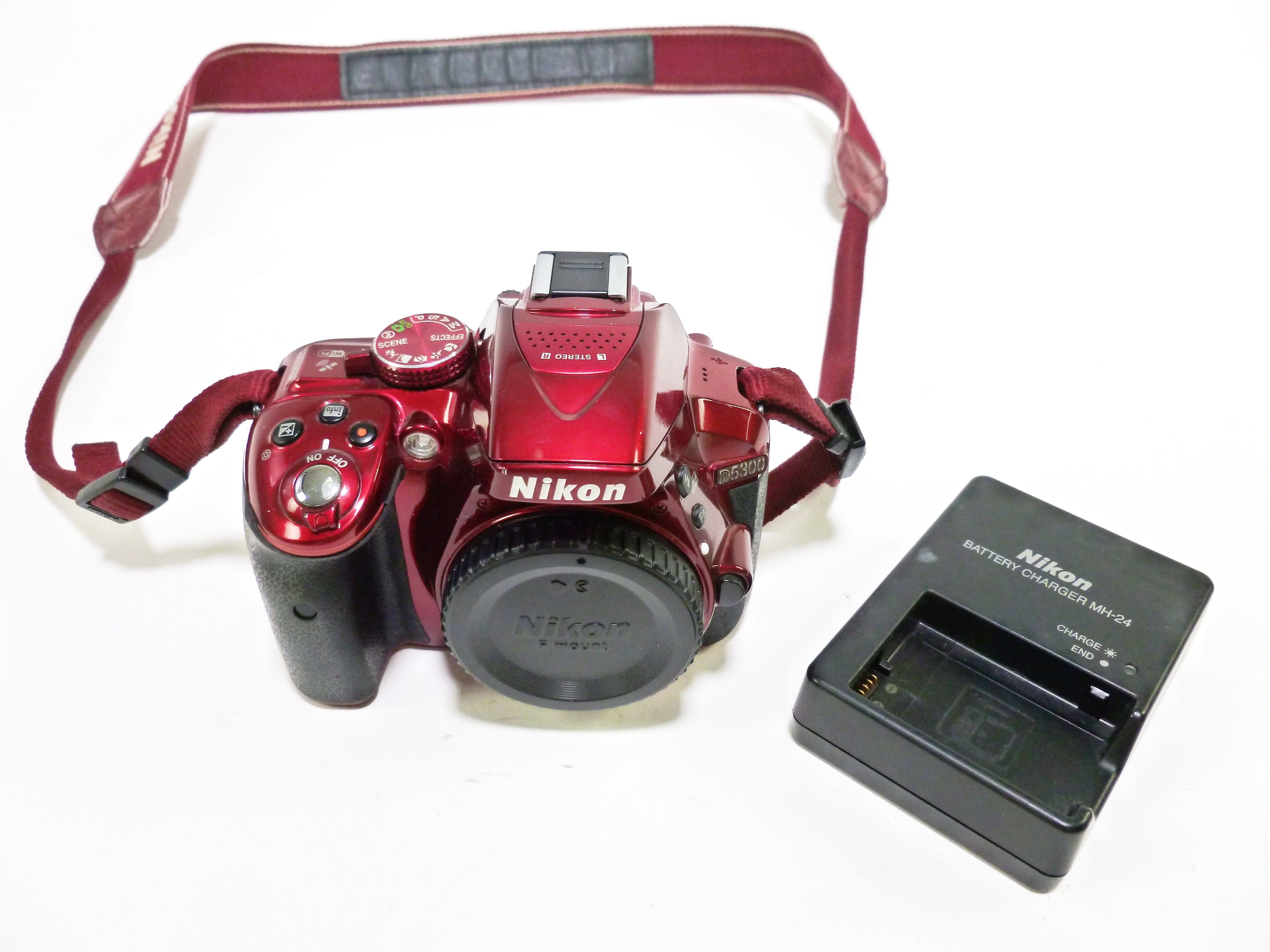 Nikon D5300 Digital SLR Body (Red) Shutter Count - 25914 PARTS ONLY ...
