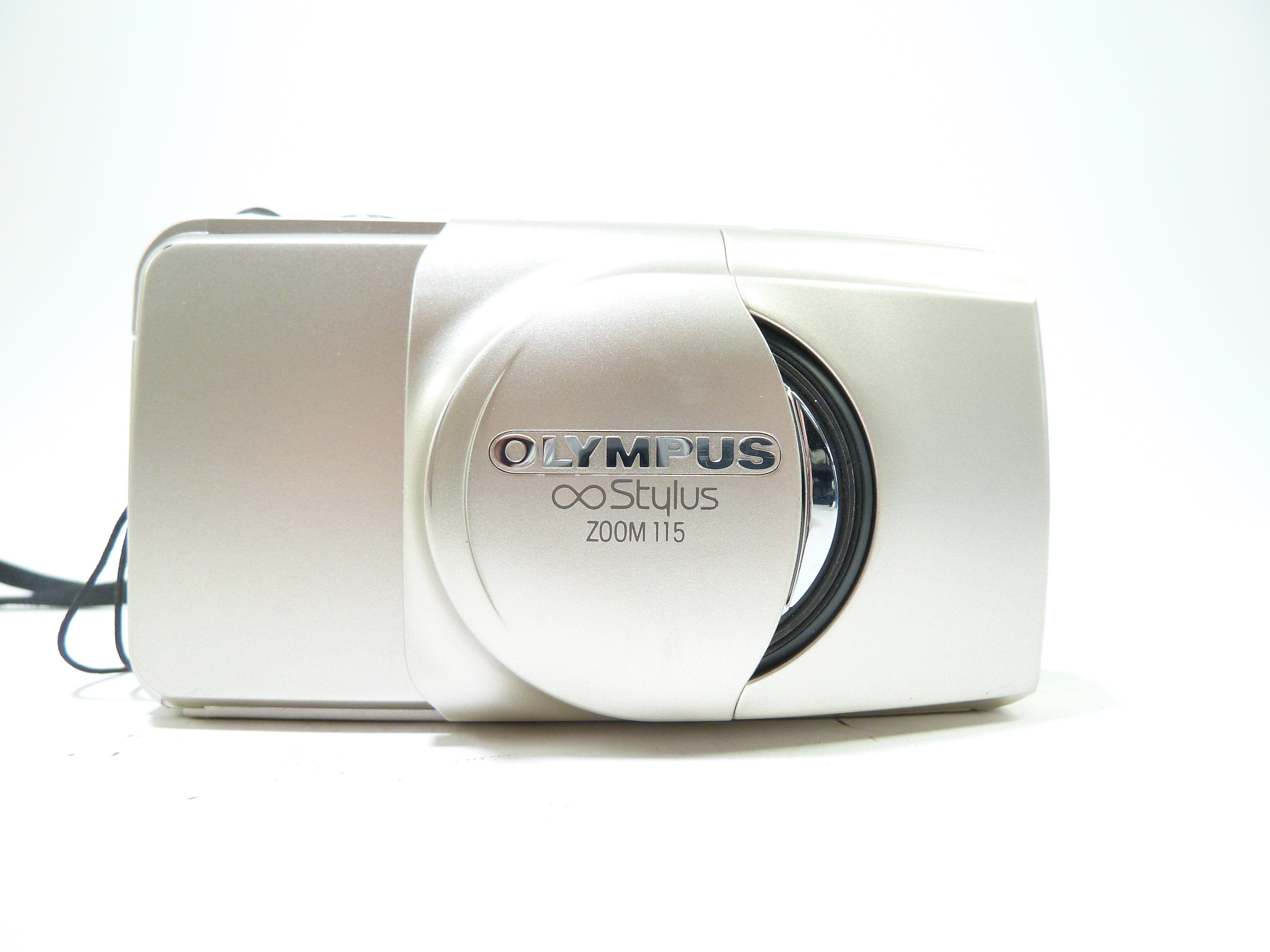 Olympus Stylus Zoom 115 35mm Film Camera w/ Tabletop Tripod and Strap ...