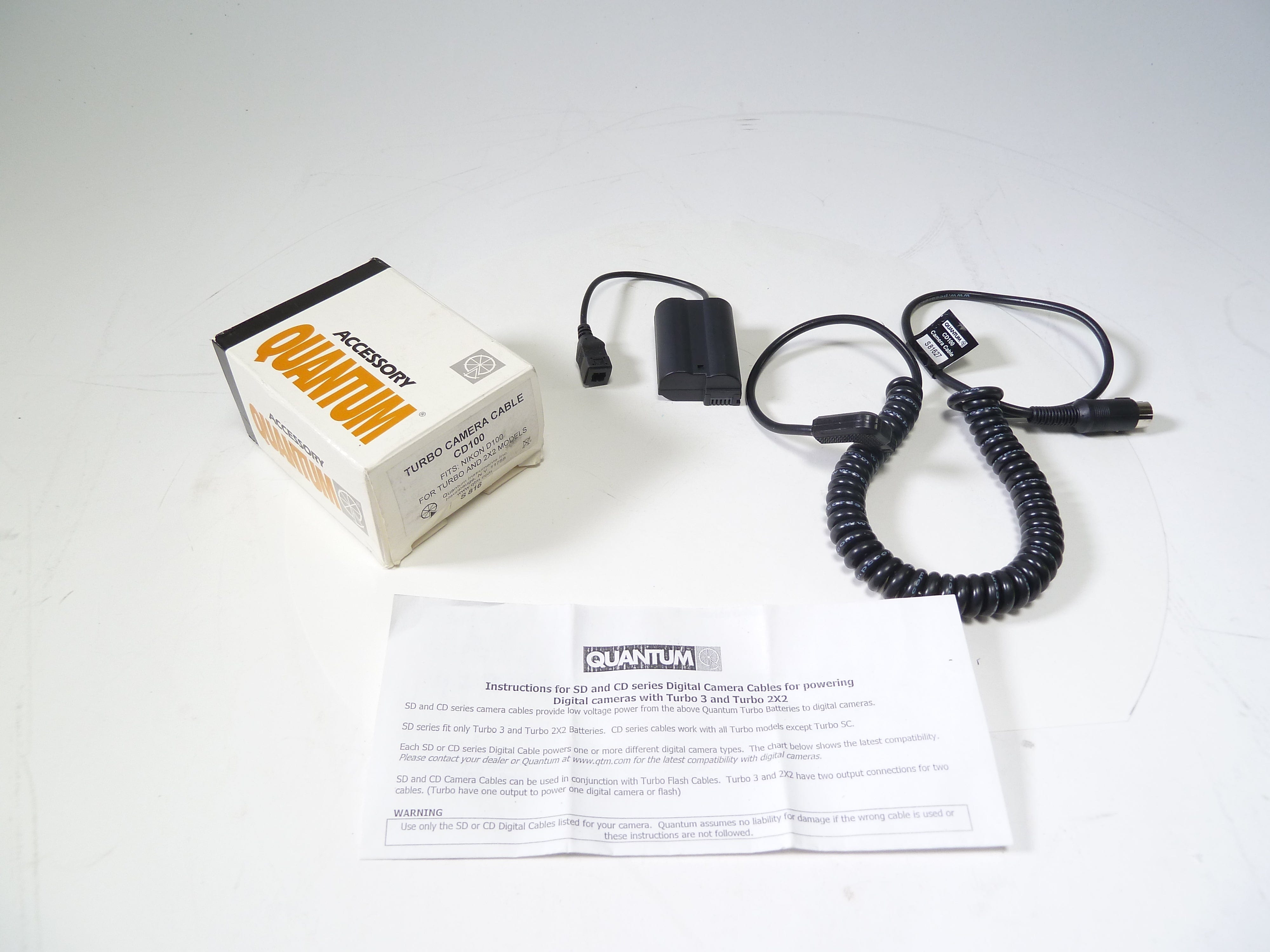 Quantum CD100 Turbo Cable for Nikon D70, D80, D100, D300, D700 – Camera ...
